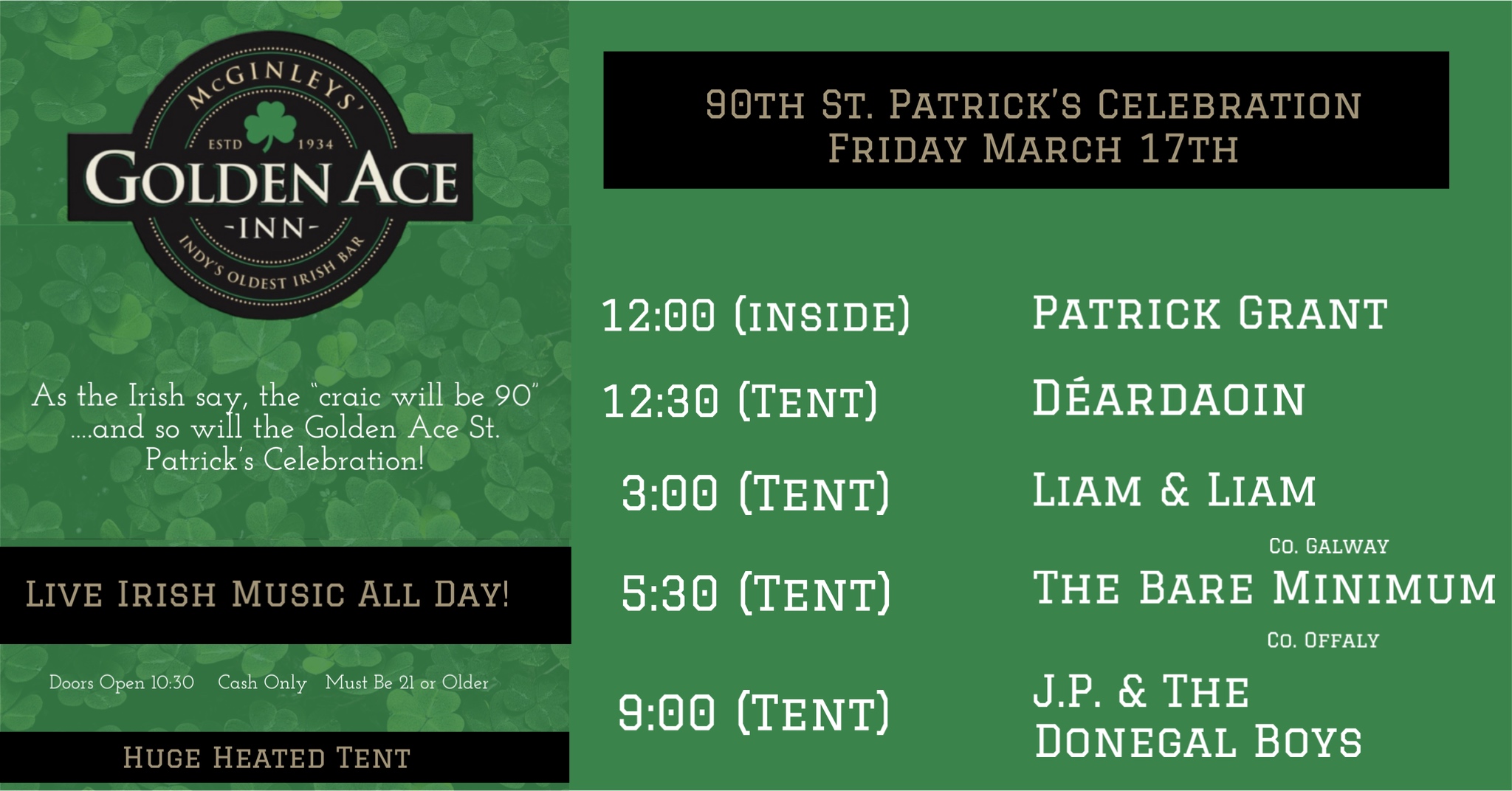 McGinleys' Golden Ace Indy's Best St. Patrick's Party